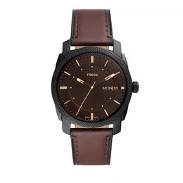 Fossil Uhren - Machine Three-Hand Date Eco Leather Watch - Gr. unisize - in Braun - f&uuml;r Damen