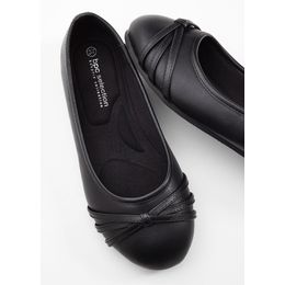 bonprix Komfort-Ballerinas in bequemer Weite, schwarz, Vegan