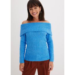 bonprix Off Shoulder Pullover, blau