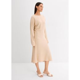 bonprix Midi Strickkleid aus Viskose-Mix, beige, Kaschmir,Viskose