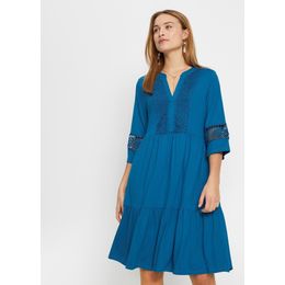 bonprix Tunika-Kleid aus softer Viskose, blau, Viskose