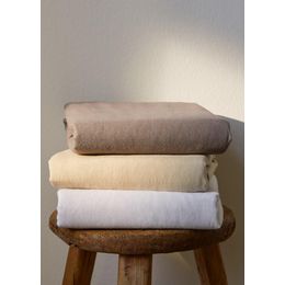 bonprix Biber Spannbettlaken, beige, 100% Baumwolle