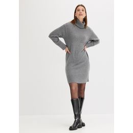 bonprix Strickkleid mit Rollkragen, grau