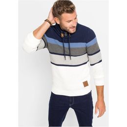 bonprix Grobstrickpullover mit Schlauchkragen aus reiner Baumwolle, blau, 100% Baumwolle