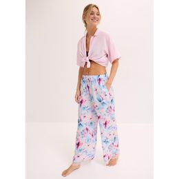 bonprix Lange Pyjamahose aus gl&auml;nzendem Satin, rosa, Satin