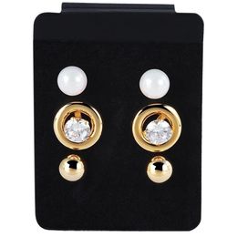 Adelia&acute;s ADELIA ́S Damen Paar Ohrh&auml;nger "Damen Ohrstecker aus poliertem Edelstahl und Perle &Oslash; 13 mm", Damen, Edelstahl, silber, Edelstahl, Ohrringe