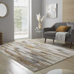 Teppich FLAIR RUGS, B:80cm H:8mm L:150cm, gold, Kunstfaser, Wohnzimmer, Teppiche, "Eris Gleam", Glanzeffekt Teppich