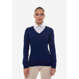 Damen Strickpullover "Verty", blau, Gr. XL, SIR RAYMOND TAILOR, unifarben, 100% Polyacryl, Pullover, mit klassischem V-Ausschnitt