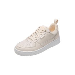 N91 Herren Sneaker "Bball M AB Herrensneaker", Gr. 45, beige, Kalbsleder, Schuhe, Turnschuh Leder handgefertigt, sportlicher Freizeitschuh Herren