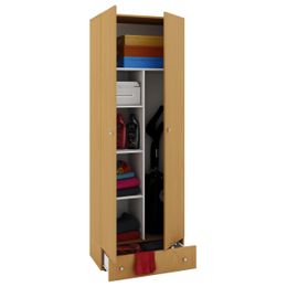Mehrzweckschrank Vcm, B:70cm H:196cm T:40cm, braun, Obermaterial: 100% Holz Wood., K&uuml;che, Schr&auml;nke, "Vcm Holz-Besenschrank 6 F&auml;cher Ma&szlig;e: . B. 70 x