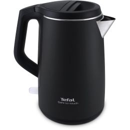 Tefal Wasserkocher "Safe to Touch KO3718", B:16cm H:26,5cm T:23,5cm, schwarz, Wasserkocher, Doppelwandig, 360 drehbare &Ouml;ffnung, Anti-Kalk Filter,