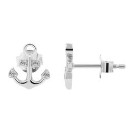 Adelia&acute;s ADELIA ́S Damen Paar Ohrh&auml;nger "Damen Ohrstecker aus rhodiniertem 925 Sterling Silber mit Anker", Damen, Silber 925 (Sterlingsilber), silber, Silber