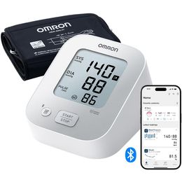 Omron Oberarm-Blutdruckmessger&auml;t "X2+ Connect, Universalmanschette (22-42 cm), mit kostenloser App"silber, B:10cm H:8cm T:14cm, Blutdruckmessger&auml;te,