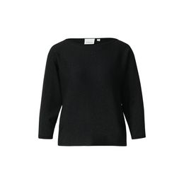 comma, COMMA Damen 3/4 Arm-Pulloverschwarz, Gr. 46, unifarben, Strick, Obermaterial: 65% Viskose, 35% Polyester, Pullover, mit Glitzerdetails