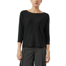 3/4 Arm-Pullover comma, Damen, Gr. 42, schwarz, Strick, Obermaterial: 65% Viskose, 35% Polyester, unifarben, l&auml;ssig geschnitten h&uuml;ftbedeckend, Rundhals, Pullover, mit Glitzerdetails