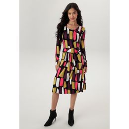 Damen Jerseykleid, rot, Gr. 40, Aniston SELECTED, bedruckt, gemustert, Jersey, Obermaterial: 95% Viskose, 5% Elasthan, Kleider, mit modernen,