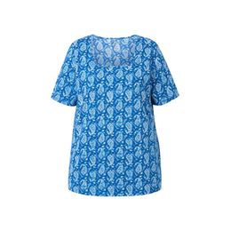 Ulla Popken Shirt Damen Gr&ouml;&szlig;e XXXL/4XL royalblau / wei&szlig;