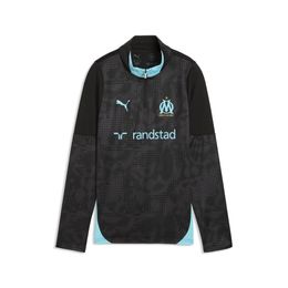 Puma Kinder Trainingspullover "Olympique de Marseille Trainingstop Jugendliche"schwarz team aqua blau, Gr. 140, Obermaterial: 100% Polyester, Pullover