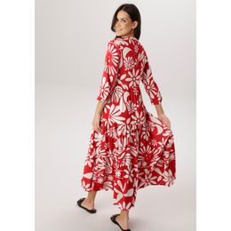 Damen Maxikleid, rot, Gr. 38, Aniston SELECTED, bedruckt, gebl&uuml;mt, gemustert, Web, Obermaterial: 100% Viskose, Kleider, mit fantasievoller