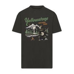 F4NT4STIC Shirt 'US National Parks Yellowstone Bear Playing Banjo' male Black size XXL