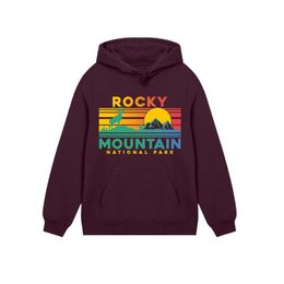 F4NT4STIC Sweatshirt 'US National Parks Rocky Mountain Sunset' male Purple size S