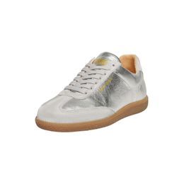 Henry Stevens Damen Sneaker "Sophia TIS Damensneaker", Gr. 36, silber, Kalbsleder, Schuhe, Halbschuh Leder handgefertigt, sportlicher Freizeitschuh