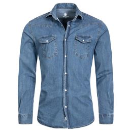 Rock Creek Hemd Herren Gr&ouml;&szlig;e L blue denim