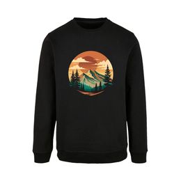 F4NT4STIC Pullover 'Sonnenuntergang Berglandschaft' Herren Gr&ouml;&szlig;e XXXL braun / hellbraun / dunkelgr&uuml;n / schwarz