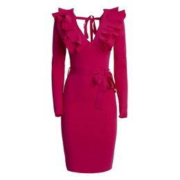 Influencer Knitted dress female Pink size S