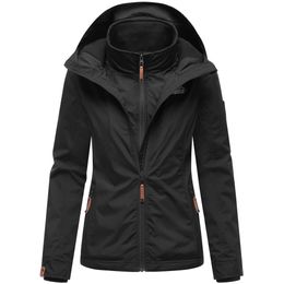 Outdoorjacke Marikoo "Erdbeere", Damen, Gr. S (36), schwarz, Oberstoff: 100% Polyester; Futter: 100% Polyester; Wattierung: 100% Polyester; &Auml;rmelfutter: 100% Polyester, tailliert h&uuml;ftbedeckend, &Auml;rmel ohne &Auml;rmelschlitz Rippstrickb&uuml;ndchen kontrastfarben, Jacken Outdoorjacke, sportliche Funktionsjacke mit Kapuze