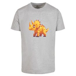 F4NT4STIC T-Shirt 'S&uuml;&szlig;er Triceratops Dinosaurier' Herren Gr&ouml;&szlig;e L gelb / grau / orange / schwarz / wei&szlig;