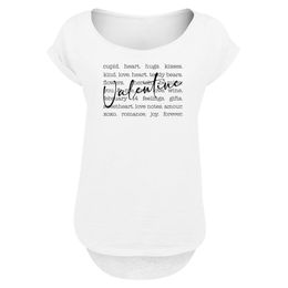 F4NT4STIC Shirt 'Valentine Herz Hugs Kisses Love Flowers Joy' female White size XXXL