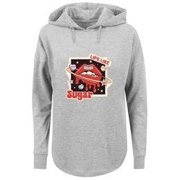 F4NT4STIC Sweatshirt 'Lips like sugar retro fashion Valentinstag' female Grey size M