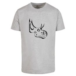 F4NT4STIC T-Shirt 'Dinosaurier Sinoceratops Skull' Herren Gr&ouml;&szlig;e XXL hellgrau / schwarz