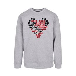 F4NT4STIC Sweatshirt 'I Love You 01001001 Binary Code Herz Valentinstag' male Grey size XS