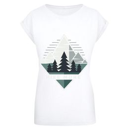 F4NT4STIC T-Shirt 'Hike More Mountains' Damen Gr&ouml;&szlig;e XXXL grau / dunkelgr&uuml;n / schwarz / wei&szlig;