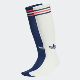 Herren Sportsocken "3S KNEE S 2P", adidas originals, Gr. S, wei&szlig;, Obermaterial: 56% Baumwolle, 40% Polyester, 3% Elasthan, 1% sonstige Fasern,