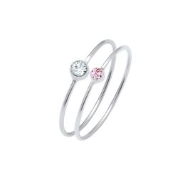 Elli Ring 'Solit&auml;r' Damen Gr&ouml;&szlig;e 52 rosa / silber / wei&szlig;