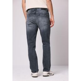 Street One MEN Herren Regular-fit-Jeansmid grau overdye blau, Gr. 32, unifarben, Jeans, 81% Baumwolle, 18% Polyester, 1% Elasthan, Jeans,