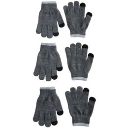 next Fingerhandschuhe Jungen Gr&ouml;&szlig;e XL hellgrau / graumeliert / schwarz