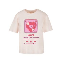 F4NT4STIC T-Shirt 'Love Oldies Playlist Valentinstag' Damen Gr&ouml;&szlig;e XL rosa / pastellpink / rot