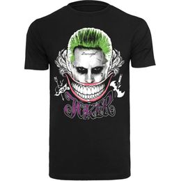 F4NT4STIC T-Shirt 'Suicide Squad Joker Coloured Smile' Herren Gr&ouml;&szlig;e XS dunkelgrau / grasgr&uuml;n / dunkellila / schwarz / wei&szlig;
