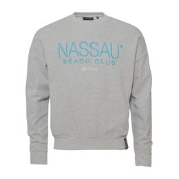NASSAU Beach Club Sweatshirt 'NB231041' Herren Gr&ouml;&szlig;e L hellblau / grau / graumeliert / wei&szlig;