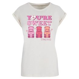 F4NT4STIC Shirt 'Valentinstag You're Sweet Gummy Bears' female Beige size 5XL
