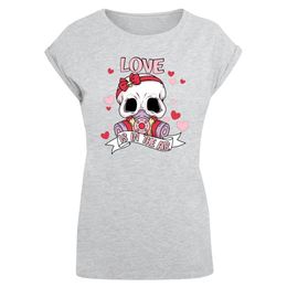 F4NT4STIC Shirt 'Anti Valentinstag LOVE is in the air' female Grey size XXXL