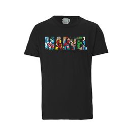 logoshirt T-Shirt 'Marvel Comic Colour Logo' Herren Gr&ouml;&szlig;e S schwarz