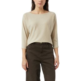 comma, COMMA Damen 3/4 Arm-Pullovervanilla, Gr. 42, unifarben, Strick, Obermaterial: 65% Viskose, 35% Polyester, Pullover, mit Glitzerdetails