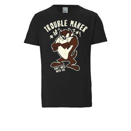 logoshirt Shirt 'Looney Tunes - Taz, Trouble Maker' female Black size XS