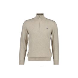 Gant Herren Sweater "Strickpullover CLASSIC COTTON HALF ZIP", beige, Gr. 4XL, Obermaterial: 100% Baumwolle CO., Sweatshirts