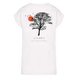 F4NT4STIC Shirt 'Escape Discover the World Tree Birds' female White size XL
